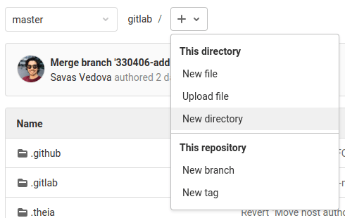 Web editor · Repository · Project · User · Help · GitLab